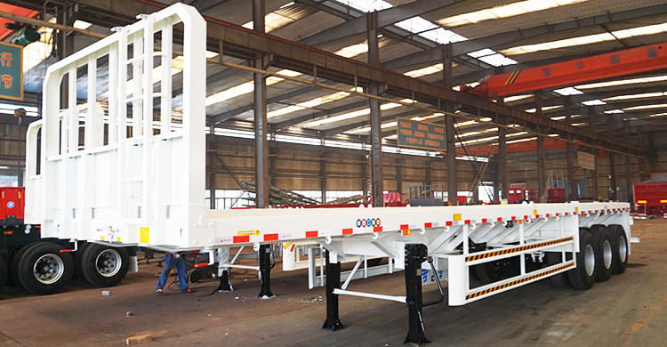 CIMC Tri Axle 40Ft Container Flatbed Trailer with Front Board for Sale ...
