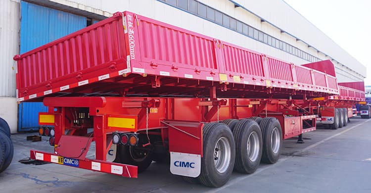 CIMC 40T 3 Axle Side Dump Trailer for Sale in Ghana