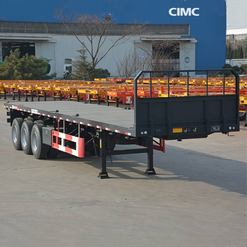 High side flatbed trailer with removable sides